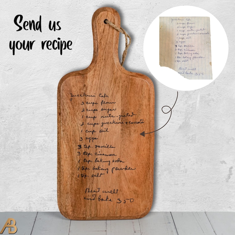 Custom Engraved Cutting Board Handwritten Recipe Cutting - Etsy