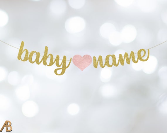 Baby Name Banner Baby Shower Banner Baby Shower Decorations - Etsy