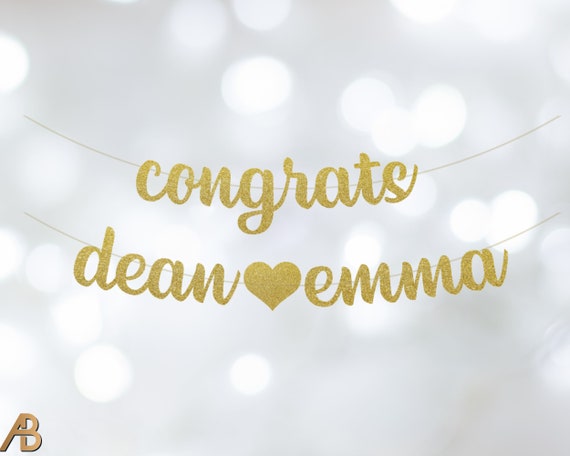 Congrats Custom Name Banner Congratulations Banner Glitter - Etsy