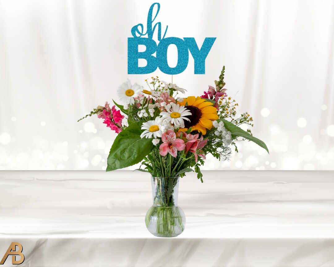 Oh Boy Centerpiece Stick, Baby Shower Decorations, Baby Boy, Pregnancy ...