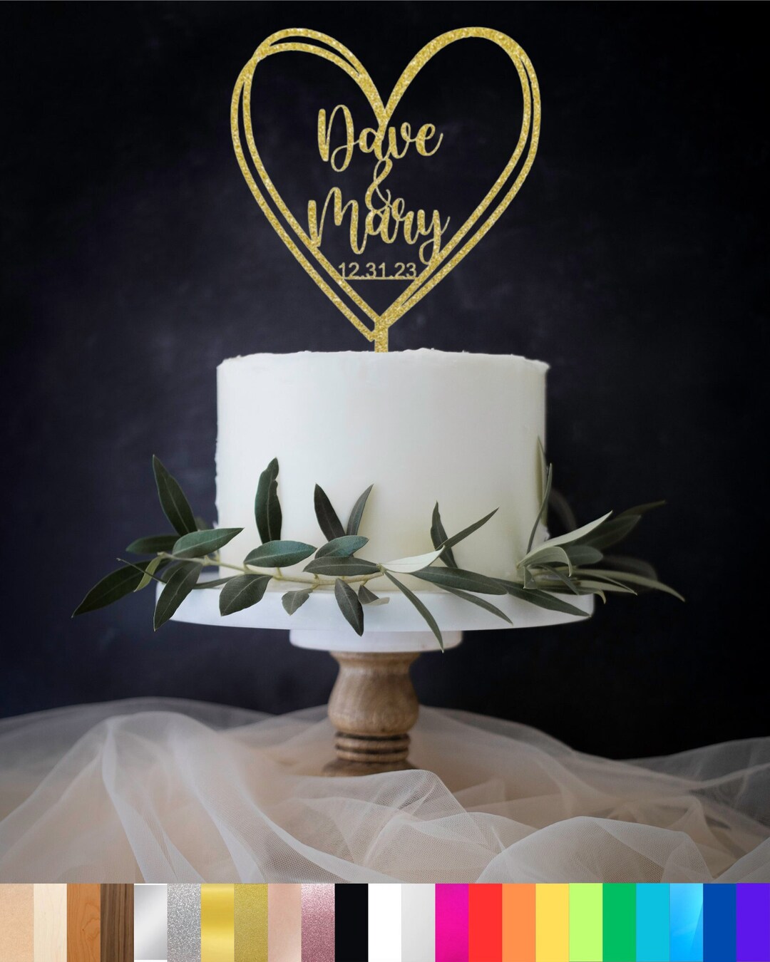 Personalized Wedding Cake Topper, Custom Name Cake Topper, Name Cake ...