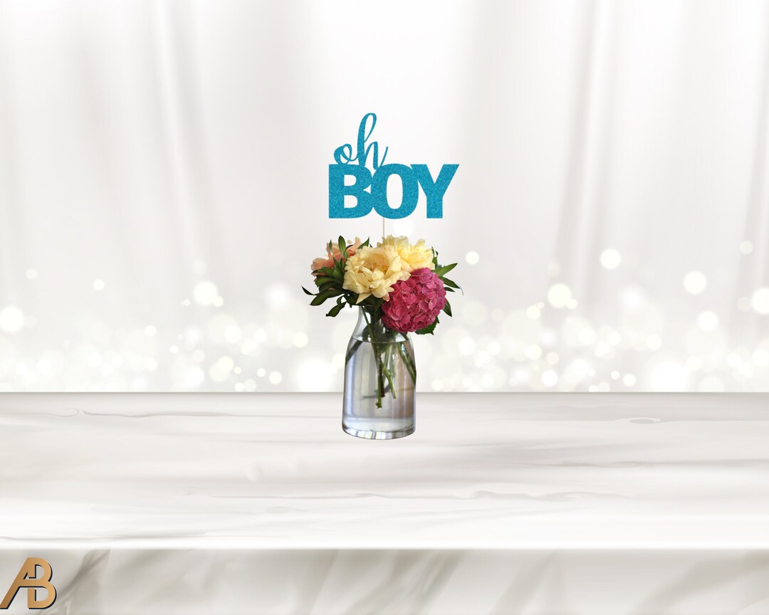 Oh Boy Centerpiece Stick, Baby Shower Decorations, Baby Boy, Pregnancy ...