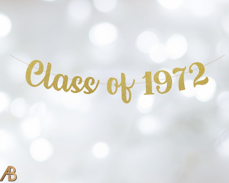 Class of 1972 Banner Class Reunion Party Decorations Custom - Etsy