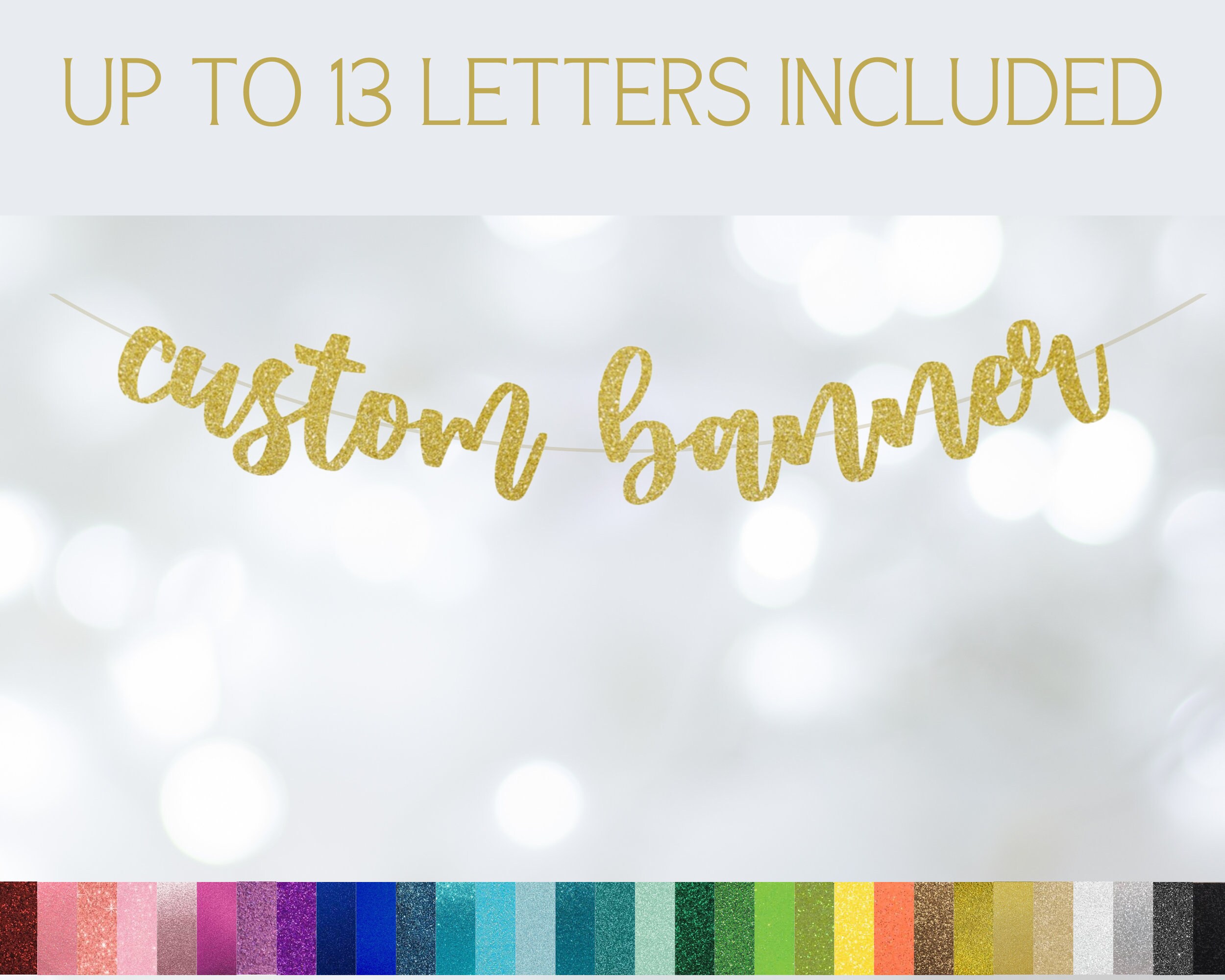 Custom Glitter Banner, Script Font, Personalized Banner, Graduation ...