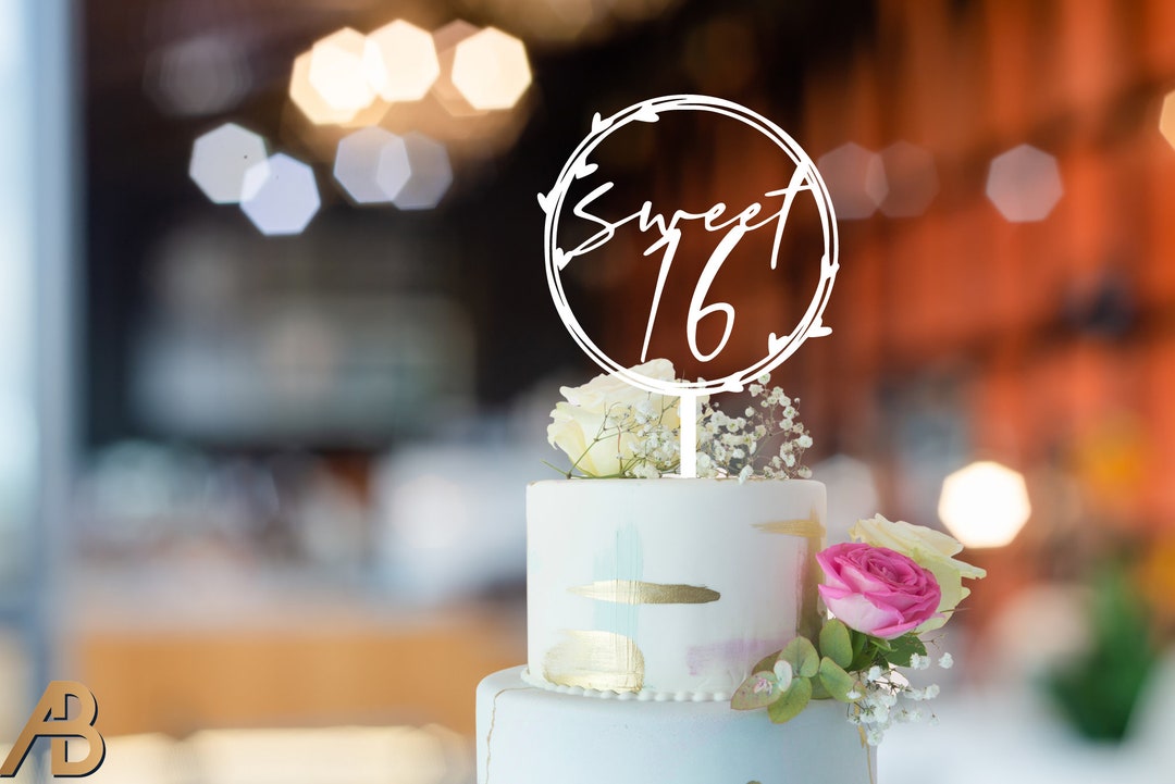 Sweet 16 Cake Topper, Custom Cake Topper, Sweet Sixteen Cake Topper ...