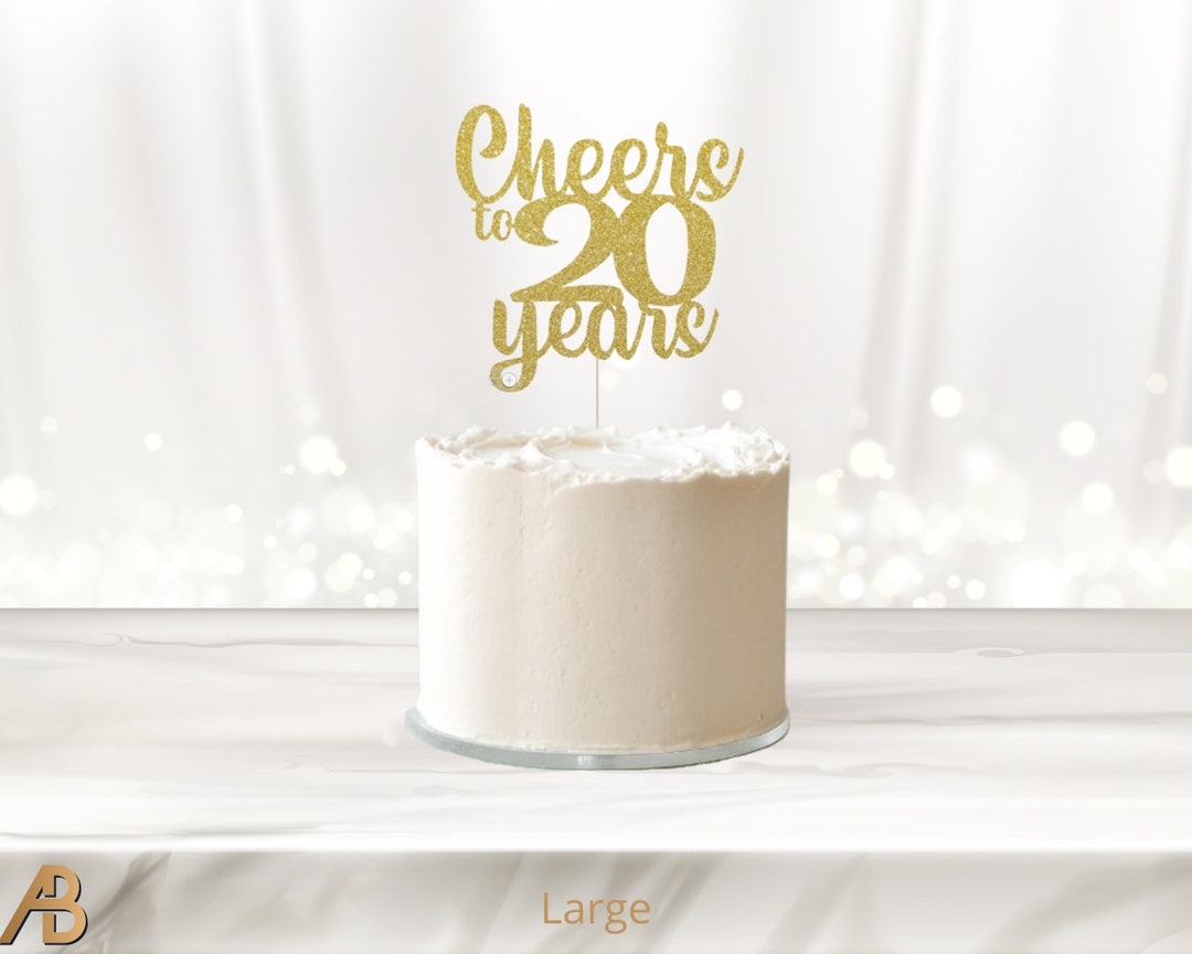 Cheers to 20 Years Centerpiece, Party Table Décor, Centerpiece Stick ...