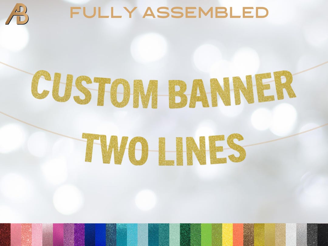 Custom Two Line Banner, Custom Party Decorations, Custom Birthday ...