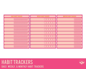 Green Digital Habit Trackers | Daily, Weekly, & Monthly - Etsy