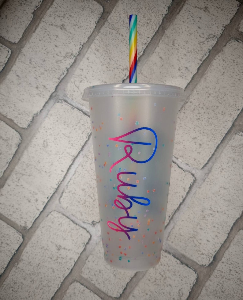 Personalised Cold Cup Starbucks Inspired Custom Design With Straw - Etsy