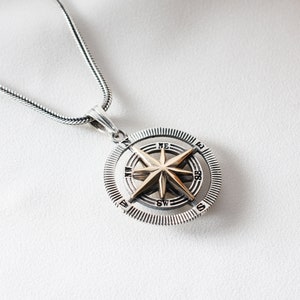 Double Sided Compass Necklace, Handcrafted Compass Necklace,navigate ...
