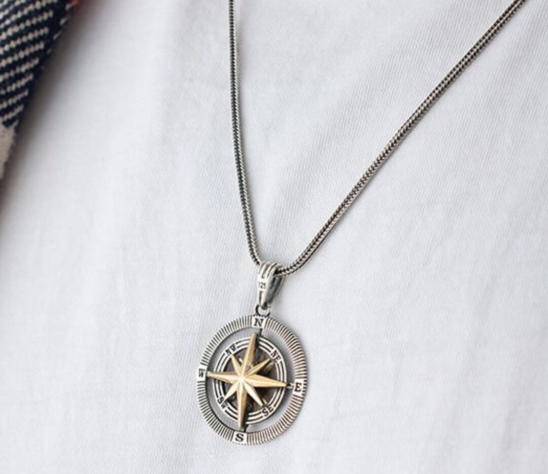 Double Sided Compass Necklace, Handcrafted Compass Necklace,navigate ...