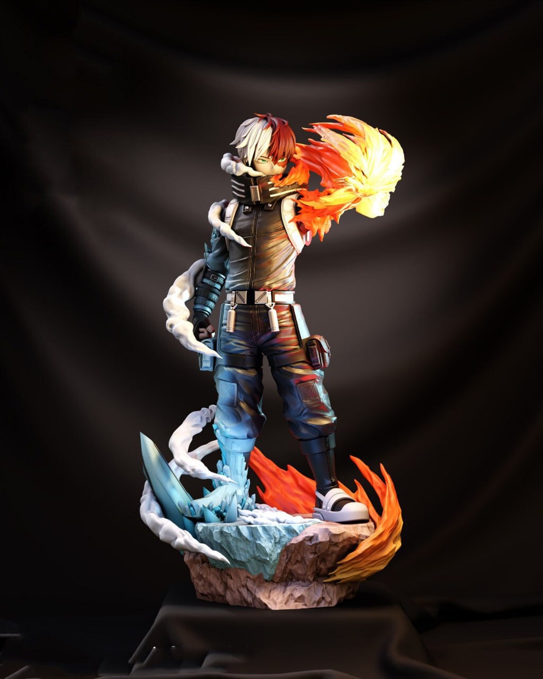 3D Printed Statue of Shoto Todoroki Full Resin Hand Painted. - Etsy UK