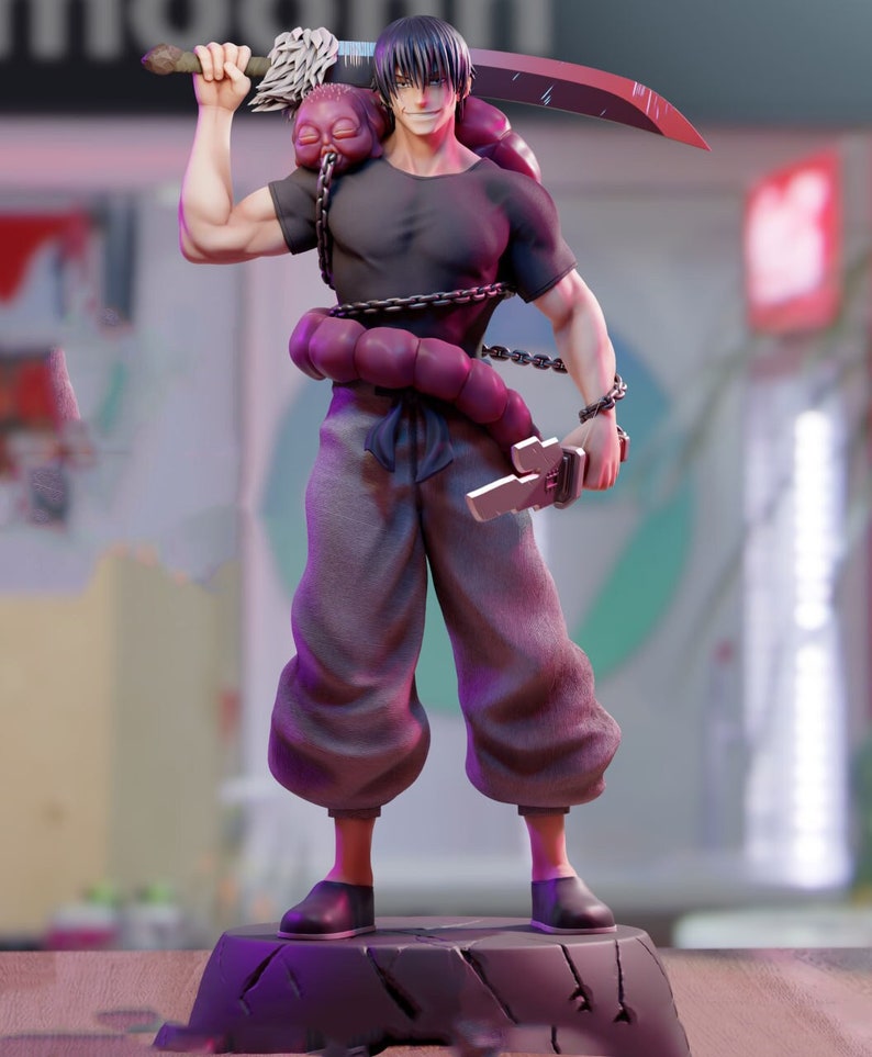 3D Printed Statue of Toji Fushiguro Jujutsu Full Resin Hand Painted ...