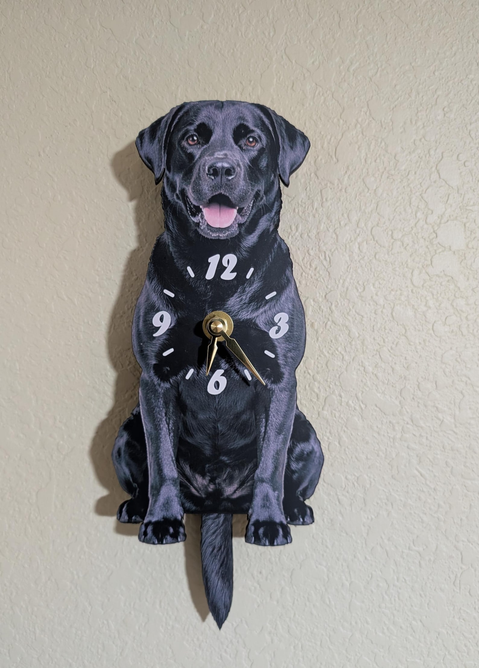 Black Labrador Wall Clock With Wagging Tail - Etsy