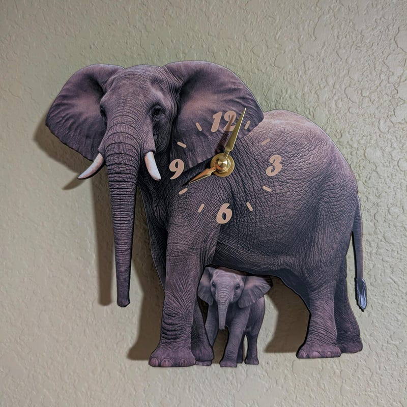 Elephant Clock - Etsy