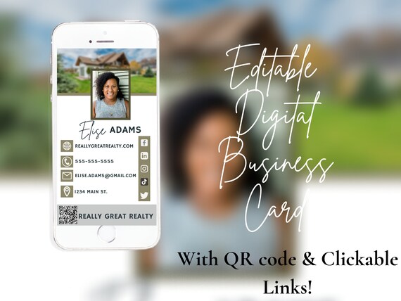 Digital Business Card Digital Business Card With QR Code | Etsy