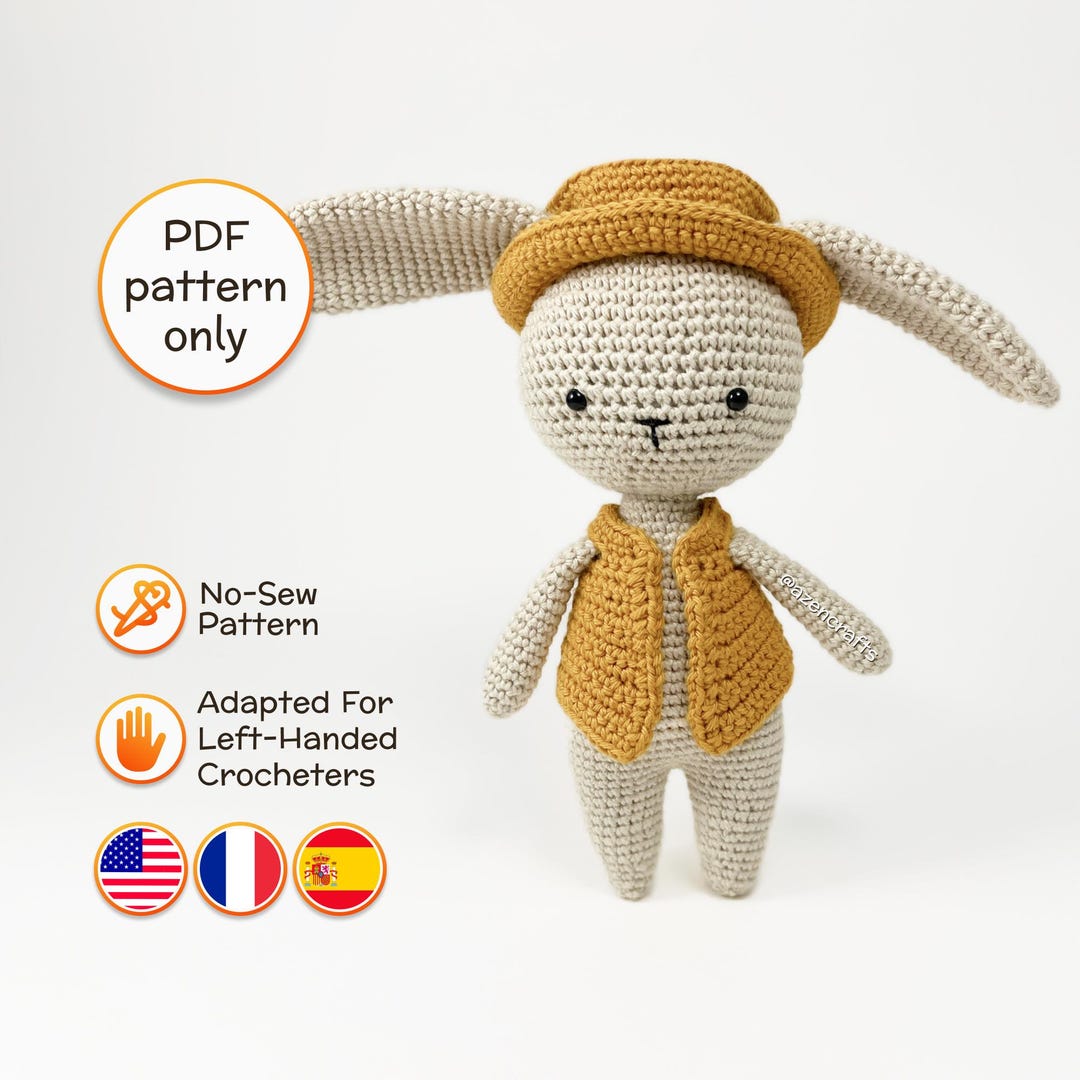 Benji the Bunny, NO-SEW Amigurumi Crochet Pattern by Azencrafts ...