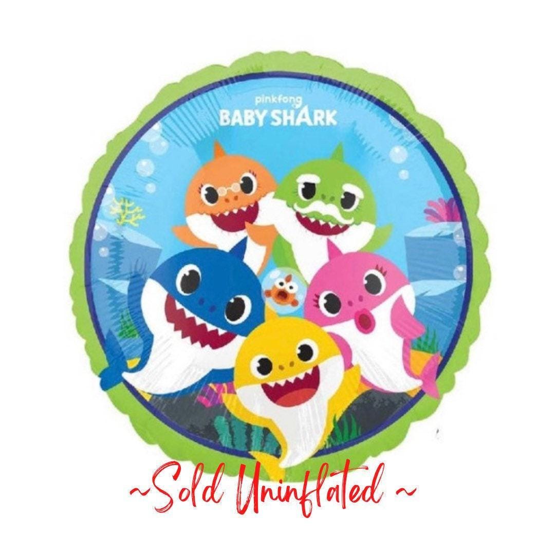 UNINFLATED Baby Shark Foil Balloon – 18" Round – Pinkfong Baby Shark ...