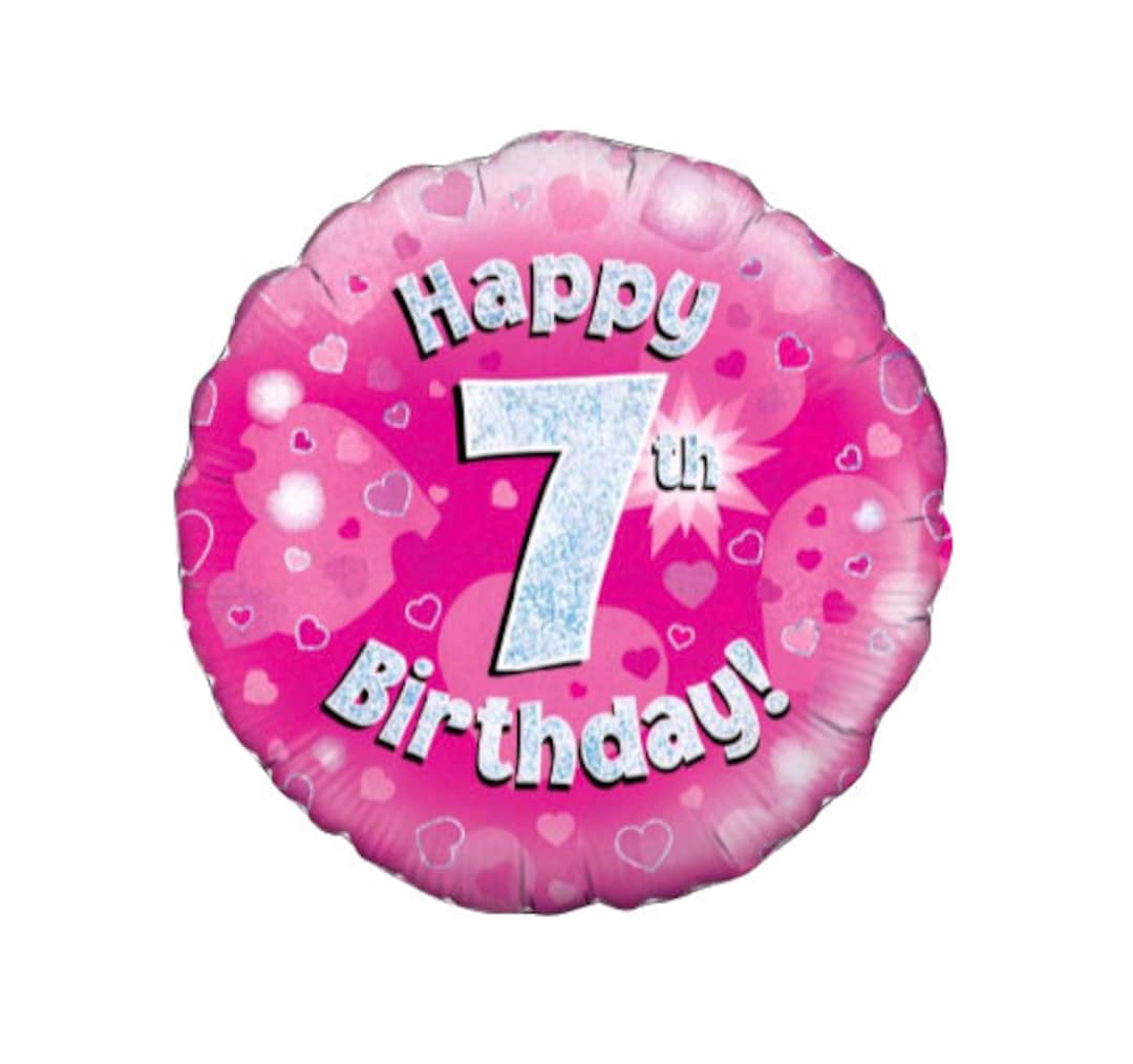 UNINFLATED Happy 7th Birthday Balloon7th Birthday Balloonhelium ...