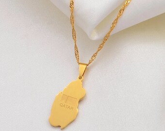 Qatar Map Necklace - Etsy