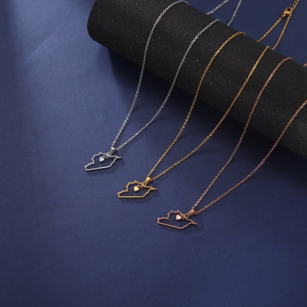 Heart Map Necklace - Etsy