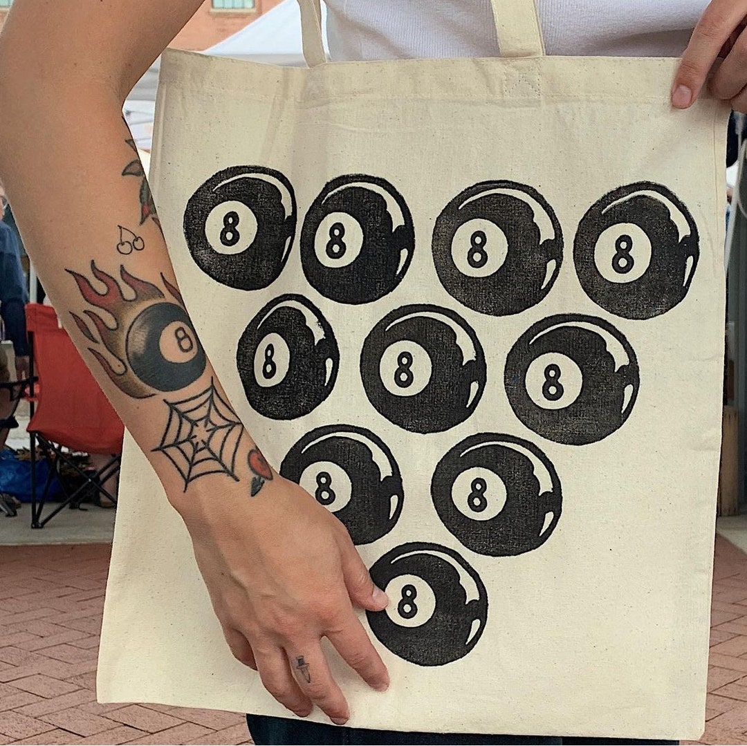 8 Ball Canvas Tote Bag - Etsy