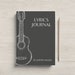 Muscians Song Writing Lyrics Journal, Guitar Themed Lyrics Notebook ...