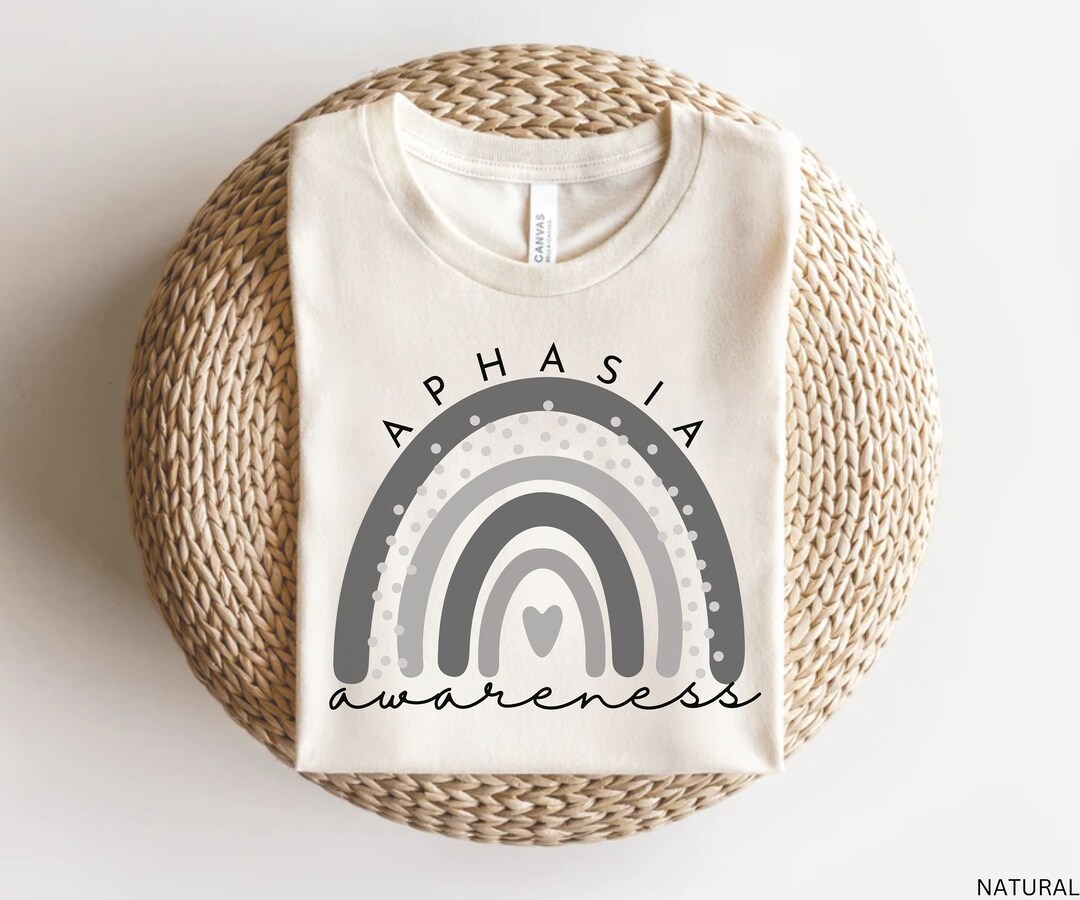 Aphasia Awareness Rainbow Shirt, Wear Gray in June for Aphasia ...