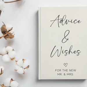 Wedding Advice Guest Book: Hardcover Mr. & Mrs. Keepsake - Etsy