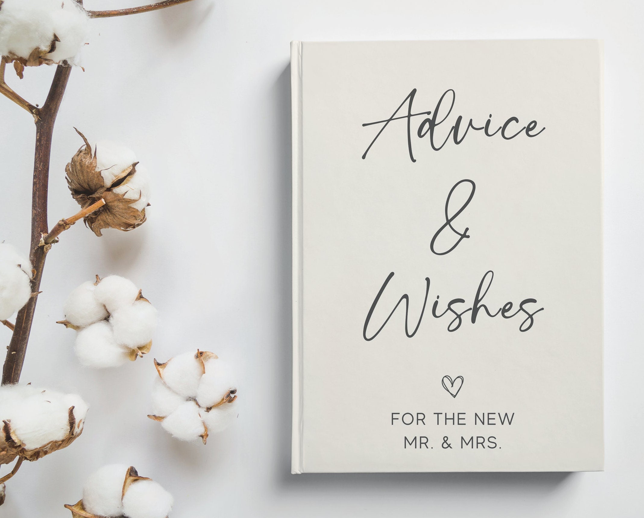 Wedding Advice Guest Book: Hardcover Mr. & Mrs. Keepsake - Etsy