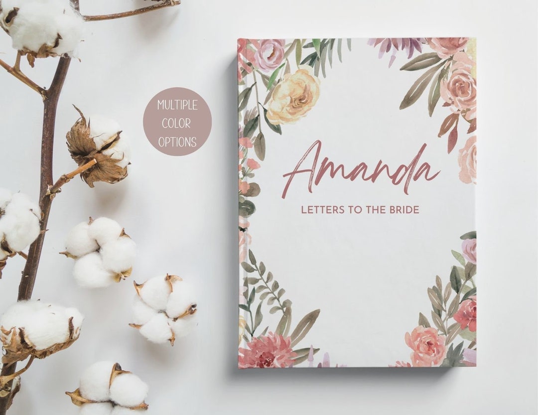Letters to the Bride Book, Personalized Journal, Bridal Shower Guest ...