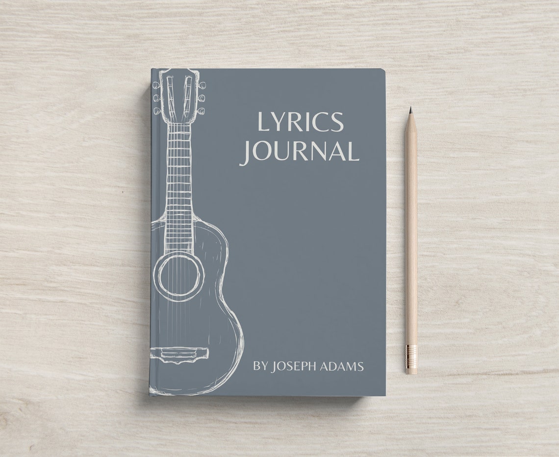 Muscians Song Writing Lyrics Journal, Guitar Themed Lyrics Notebook ...