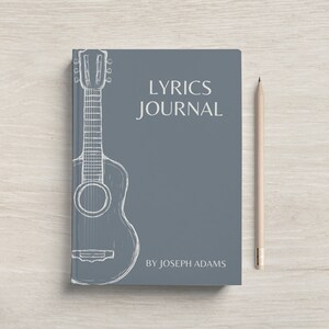 Muscians Song Writing Lyrics Journal, Guitar Themed Lyrics Notebook ...