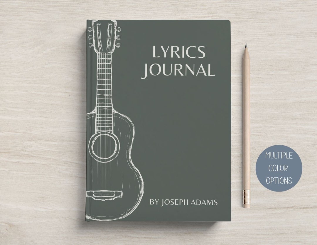 Muscians Song Writing Lyrics Journal, Guitar Themed Lyrics Notebook ...