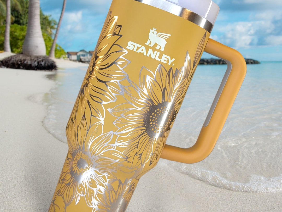 Sunflower Stanley Quencher Tumbler Engraved Stanley Sunflower Tumbler ...