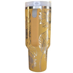 Sunflower Stanley Quencher Tumbler Engraved Stanley Sunflower Tumbler ...