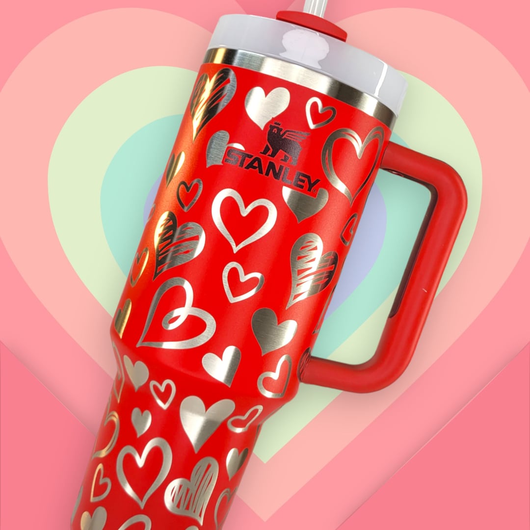 Stanley Valentine's Day Red LAVA Etched Heart Valentine's Red Stanley ...