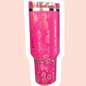 Flamingo Stanley Pink Engraved Flamingos Tumbler Laser Etched Stanley ...