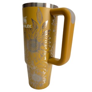 Sunflower Stanley Quencher Tumbler Engraved Stanley Sunflower Tumbler ...