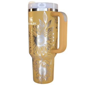 Sunflower Stanley Quencher Tumbler Engraved Stanley Sunflower Tumbler ...