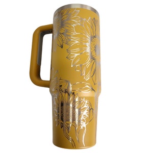 Sunflower Stanley Quencher Tumbler Engraved Stanley Sunflower Tumbler ...