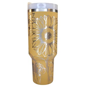 Sunflower Stanley Quencher Tumbler Engraved Stanley Sunflower Tumbler ...