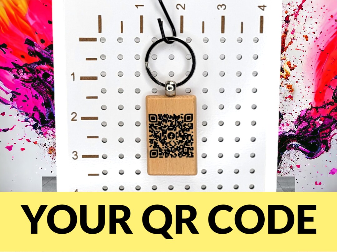 Custom QR Code Wood Keychain QR Keychain Personalized Double-sided ...