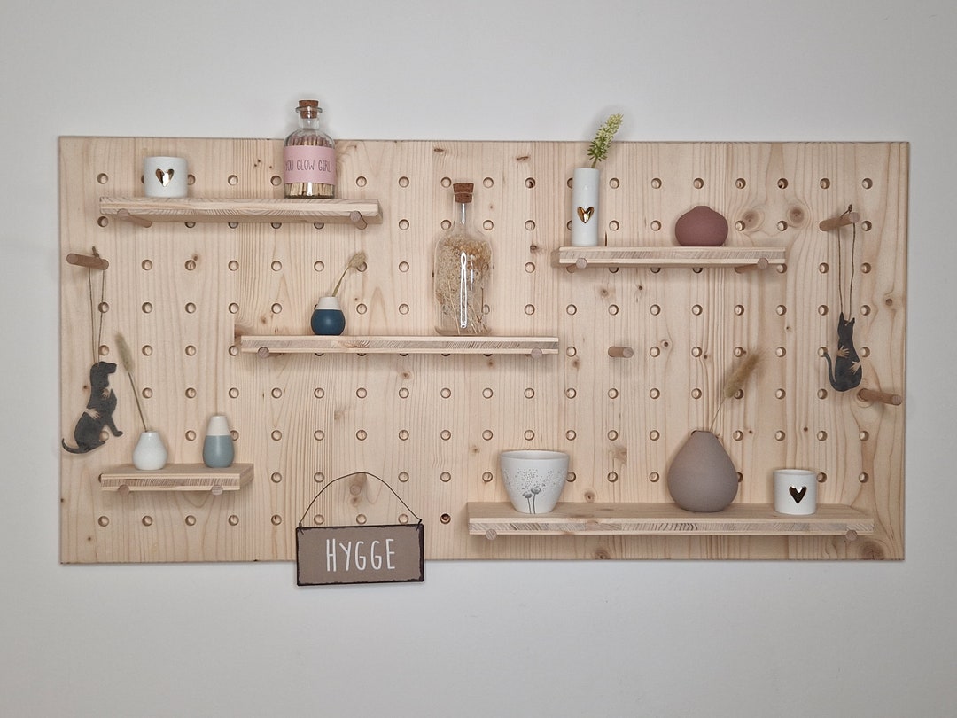 100 X 50 Cm Pegboard + 2 X 45 Cm Shelf | Breadboard | Penboard | Wooden ...