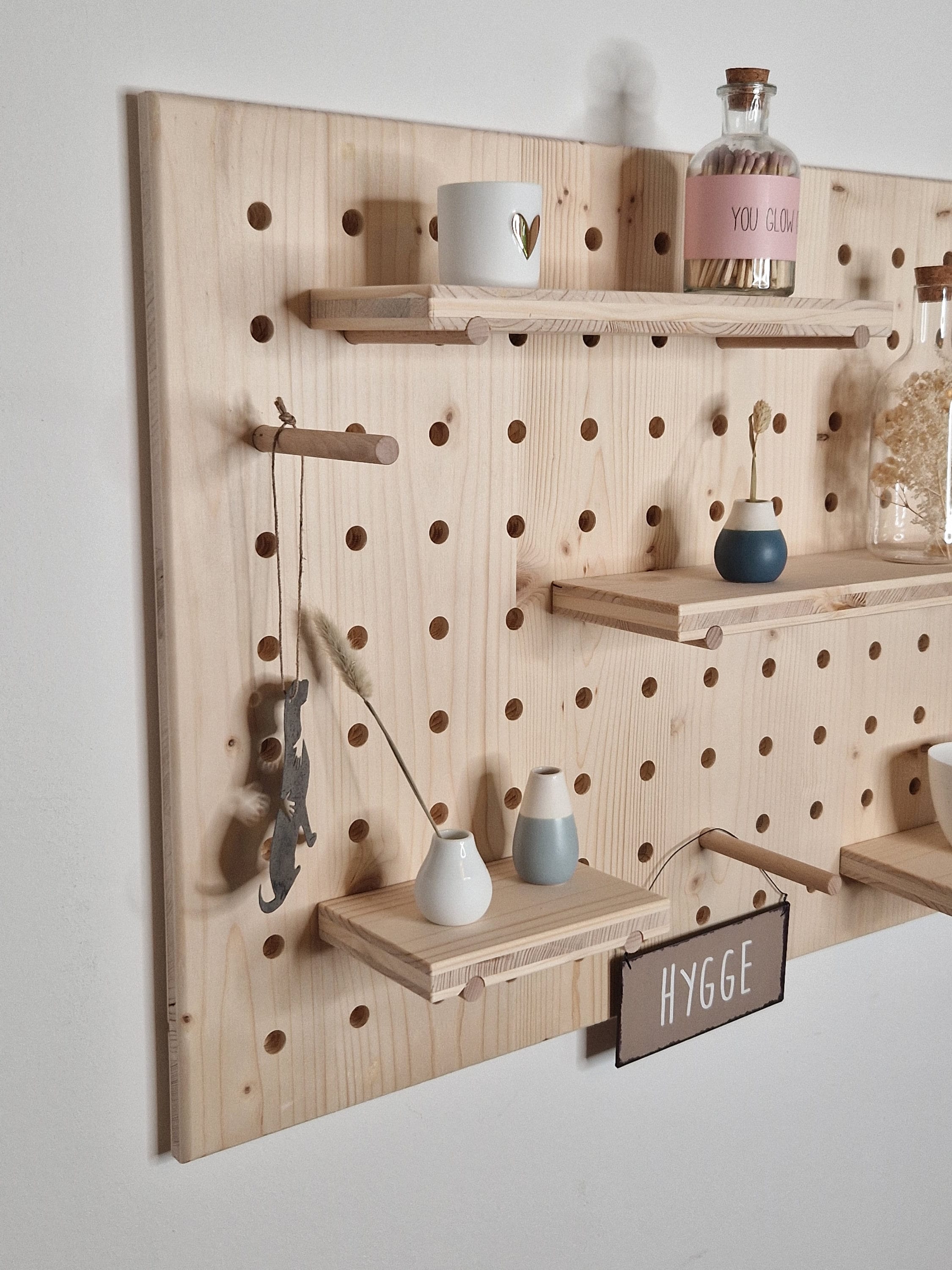 100x50cm Pegboard | Steckbrett | Wooden Peg Board | Wall Organizer ...