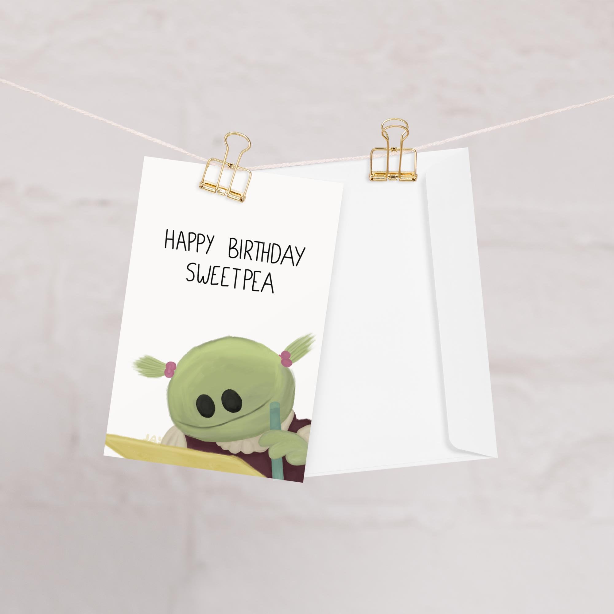 Happy Birthday Card, "sweetpea", Nanalan Card, Couples Gift, Blank ...