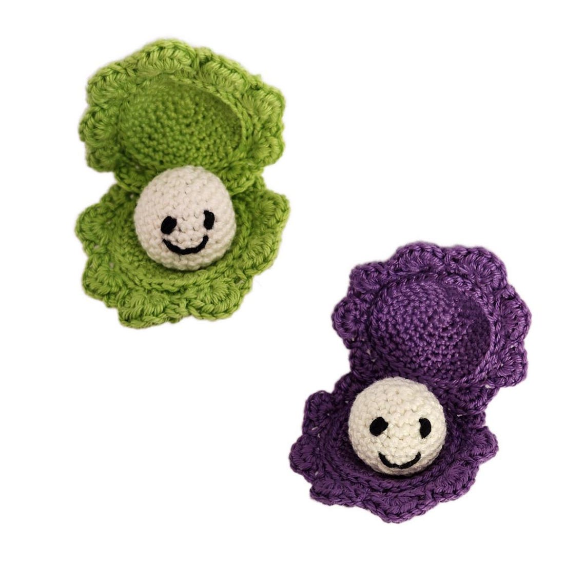 Amigurami Keychain- Clam With Pearl Keychain - Etsy