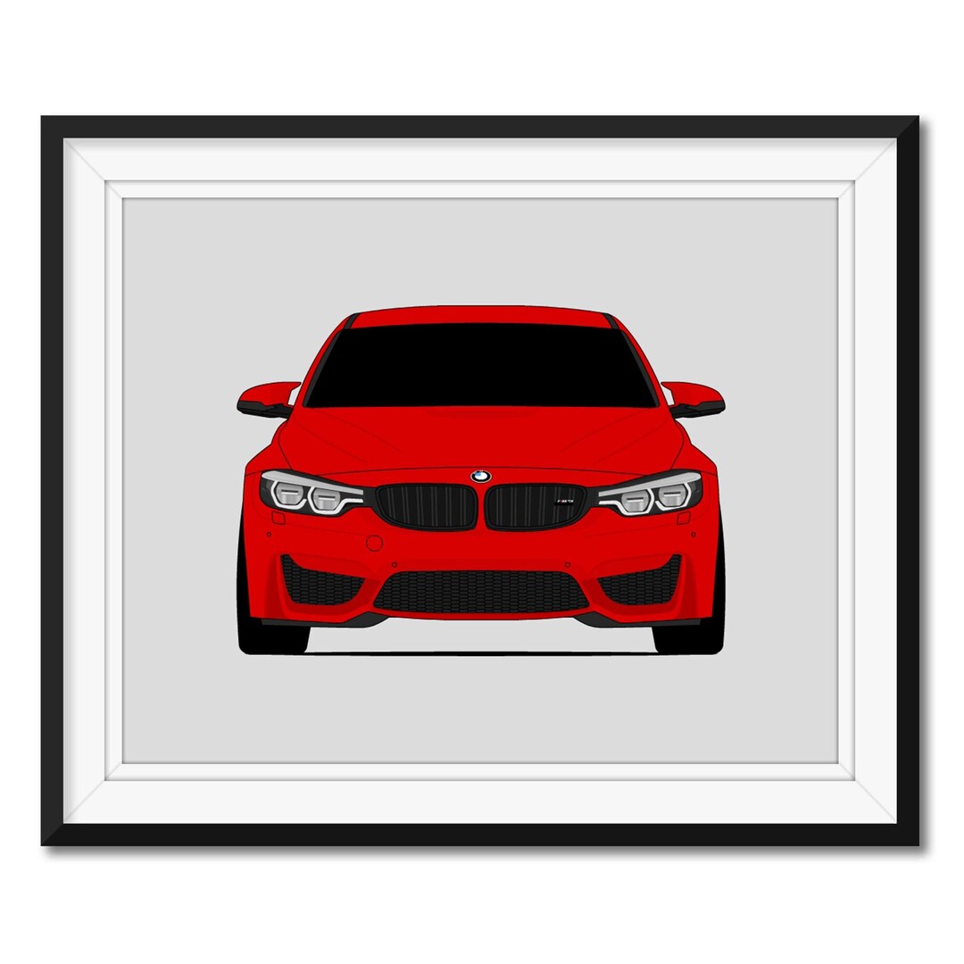 BMW M3 F80 (2018-2020) Inspired Car Poster Print Wall Art Decor CX1 ...