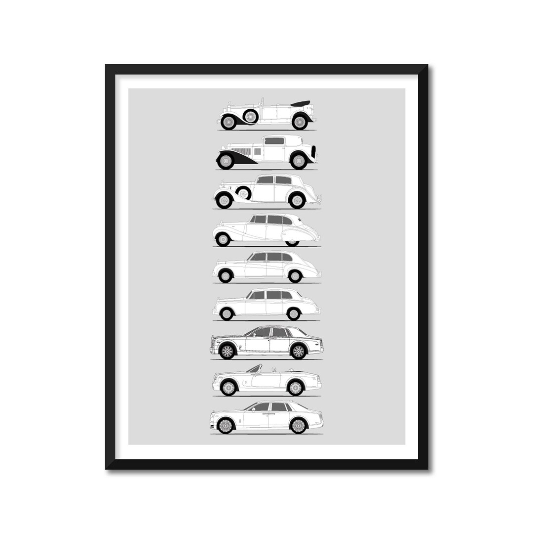 Rolls-royce Phantom Inspired Car Poster (side Profile) Print Wall Art ...