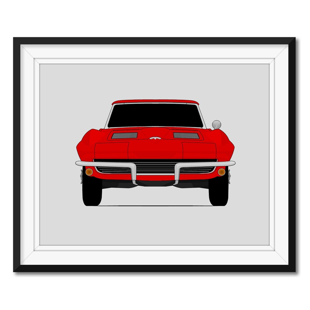 Chevy Corvette C2 Sting Ray 1963 2nd Generation Inspired Car Poster ...